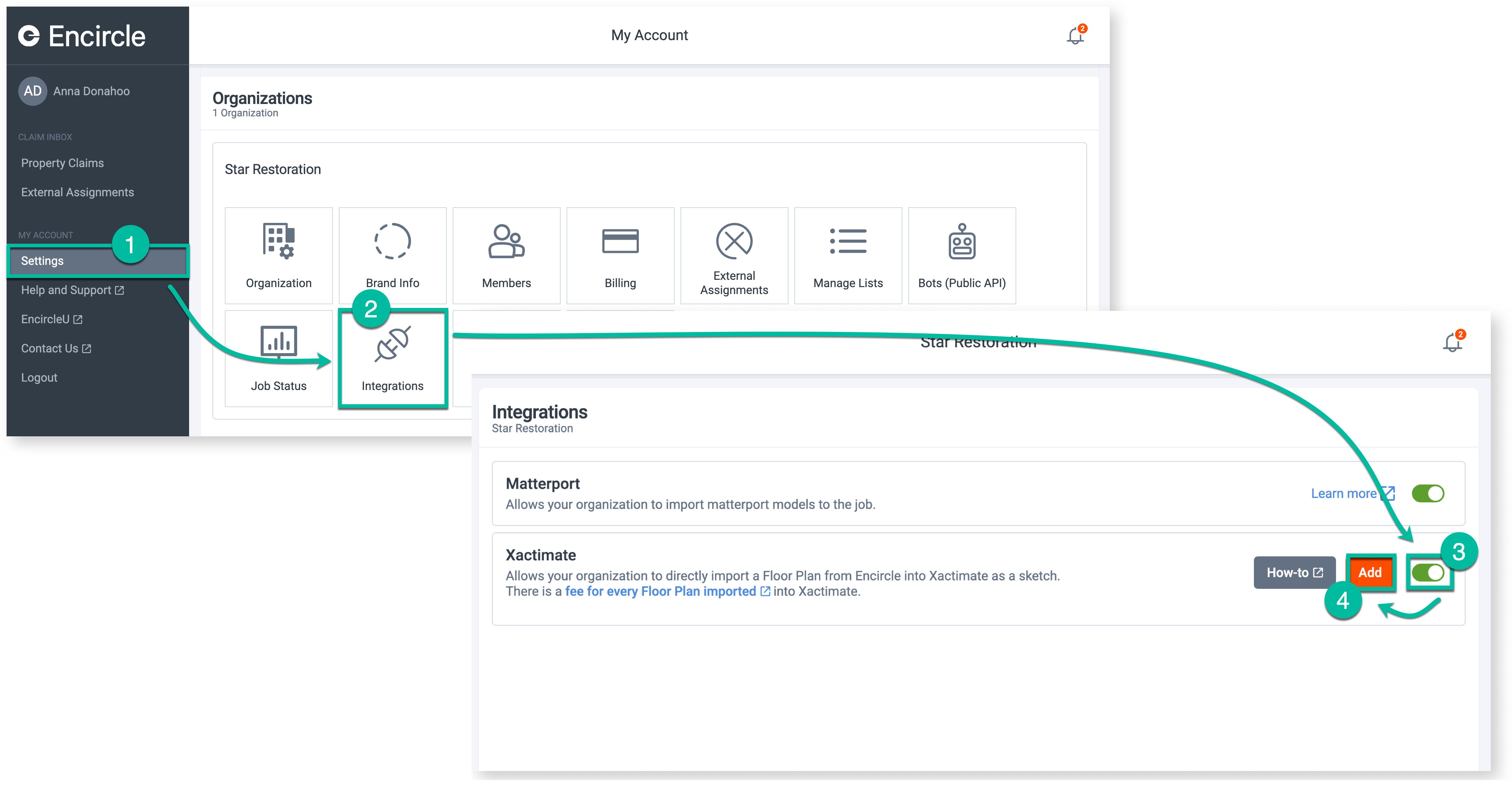 Enabling Xactimate Integration – Encircle