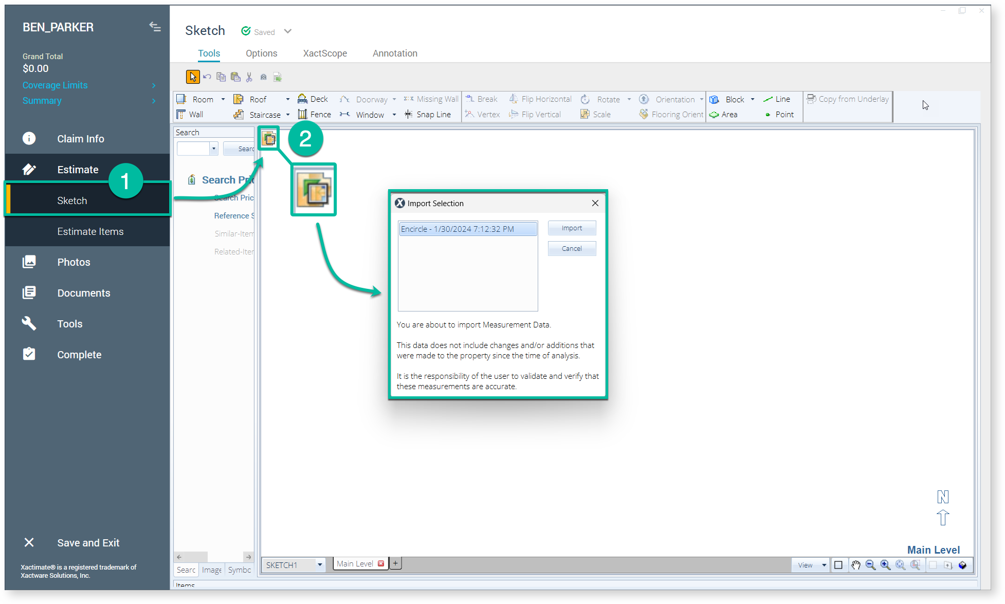 Importing an Encircle Floor Plan into Xactimate – Encircle