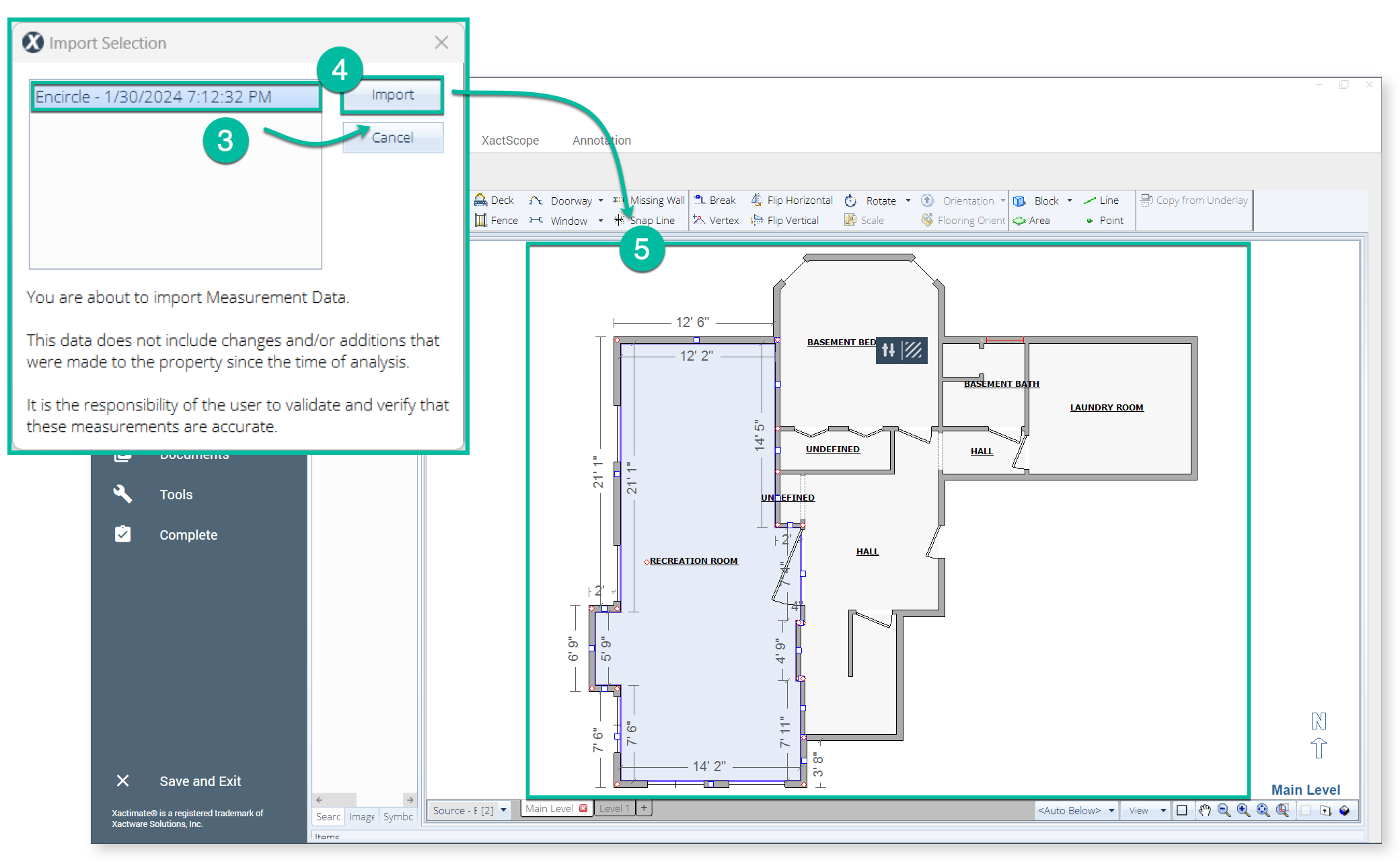 Importing an Encircle Floor Plan into Xactimate – Encircle