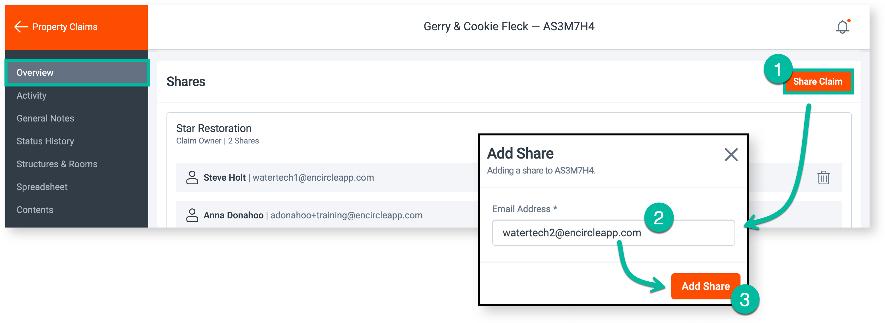 Sharing the Claim (Web App) – Encircle