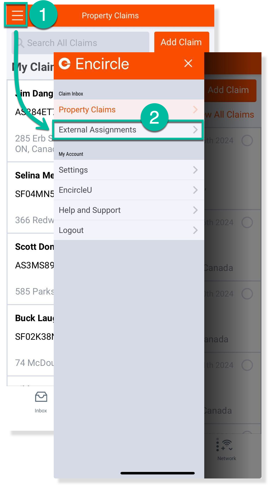 Creating a Claim from an External Assignment (Mobile App) – Encircle