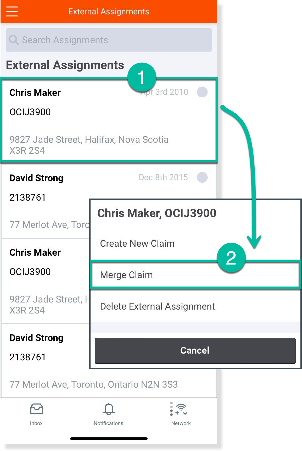 Creating a Claim from an External Assignment (Mobile App) – Encircle