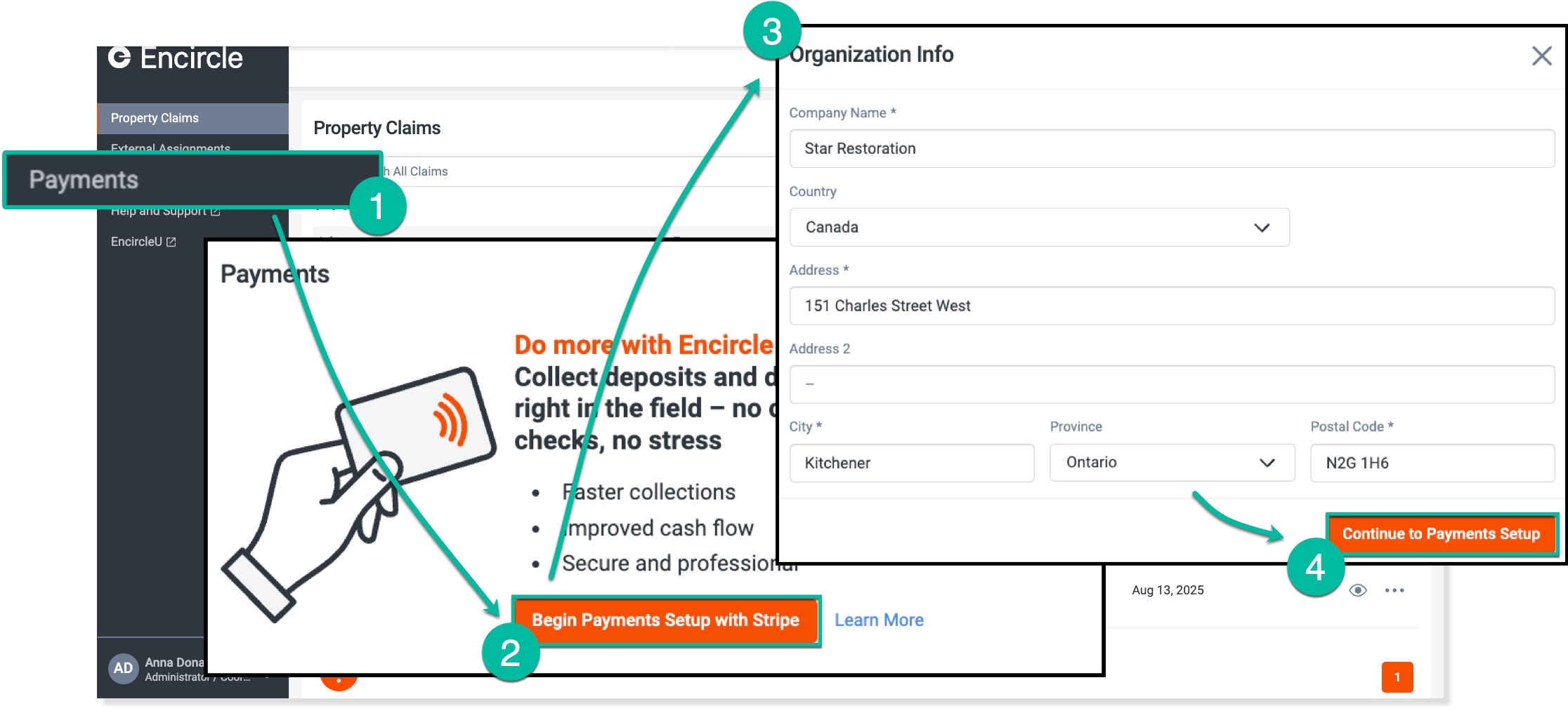 Stripe Account Setup Guide – Encircle