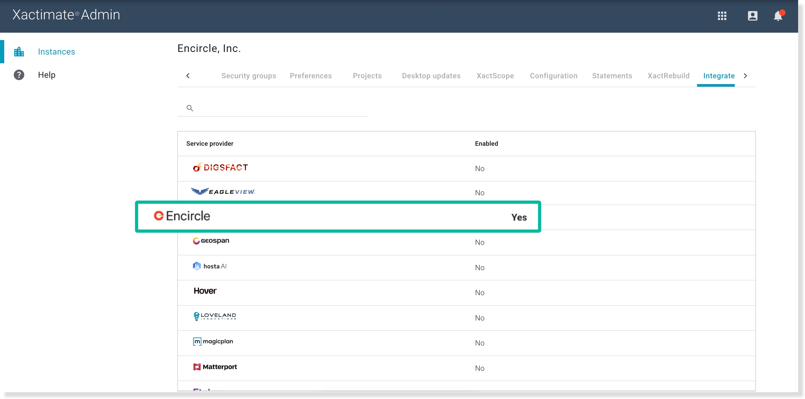 Enabling Xactimate Integration – Encircle